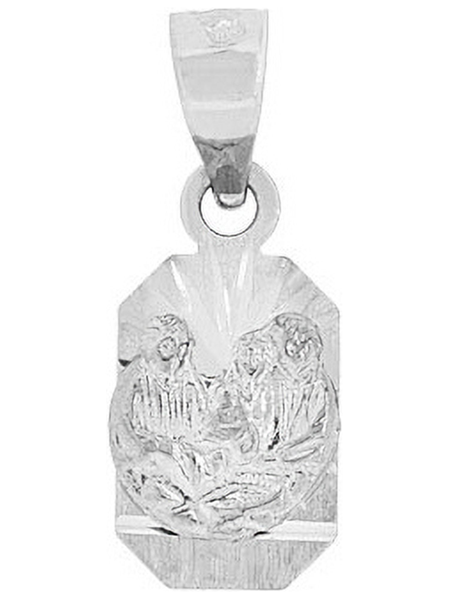 14k Gold White Rhodium, Small Baptism Christening Religious Pendant ...