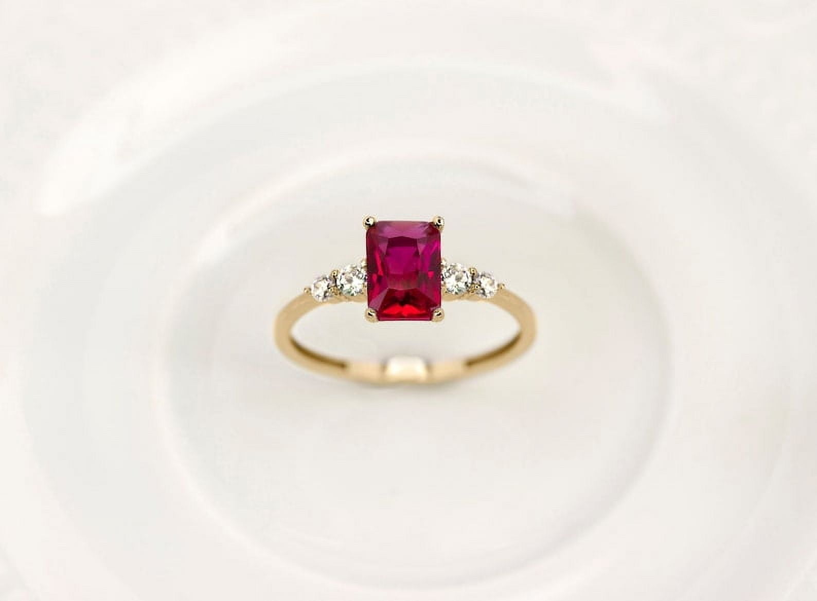 14k Gold plated Octagon Cut Ruby Ring, 18k Ruby Engagement Ring, 14k ...