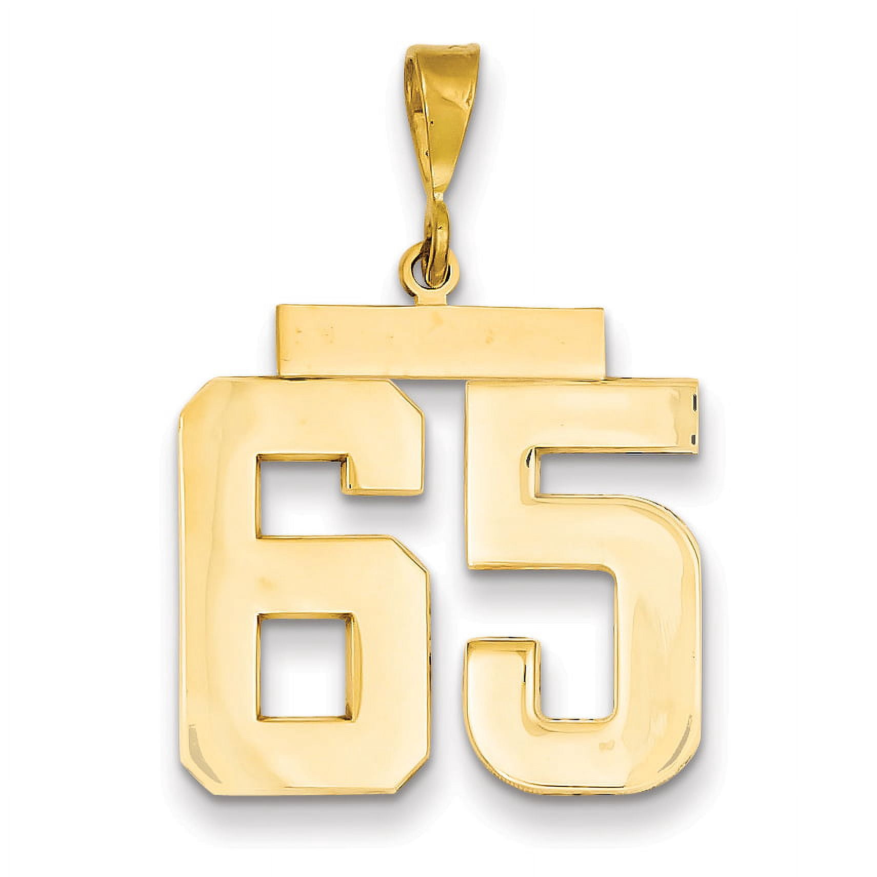14k Large Polished Number 65 Charm LP65 - Walmart.com