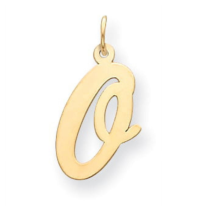 14k Yellow Gold Large Script Letter O Initial Charm Pendant - Walmart.com