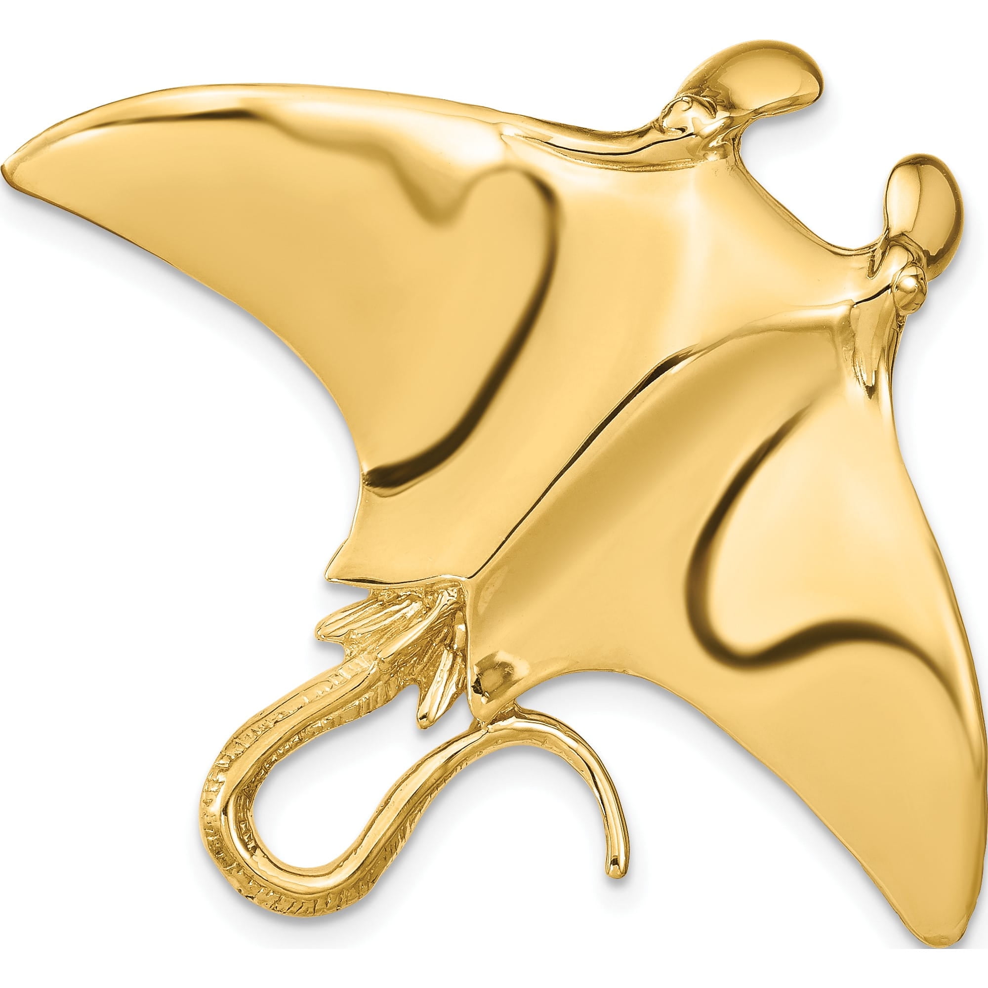 14k Manta Ray Slide Yellow Gold Polished Glistening Flawless Charming ...