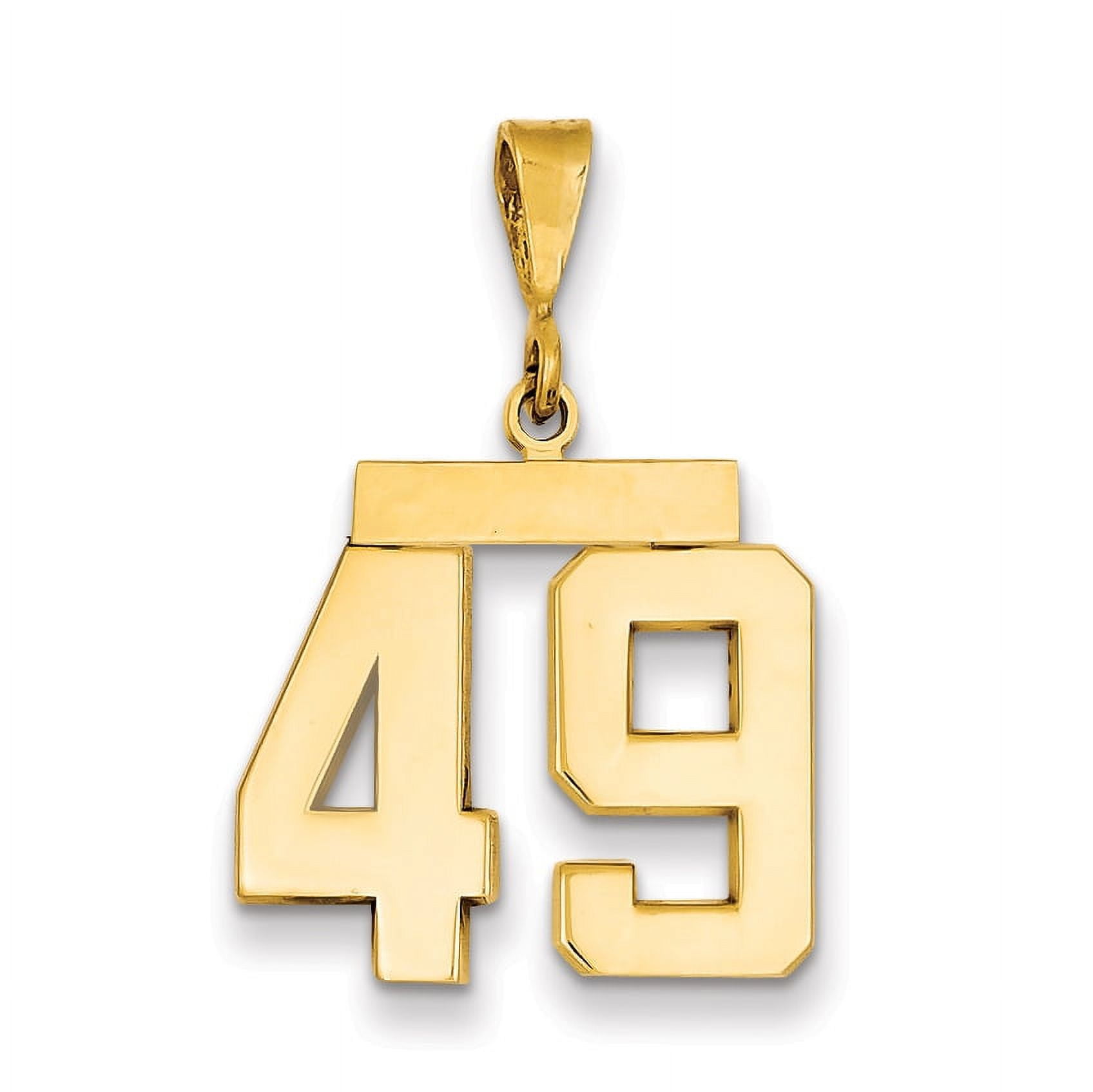 14k Yellow Gold Medium Polished Number 49 Charm - Walmart.com