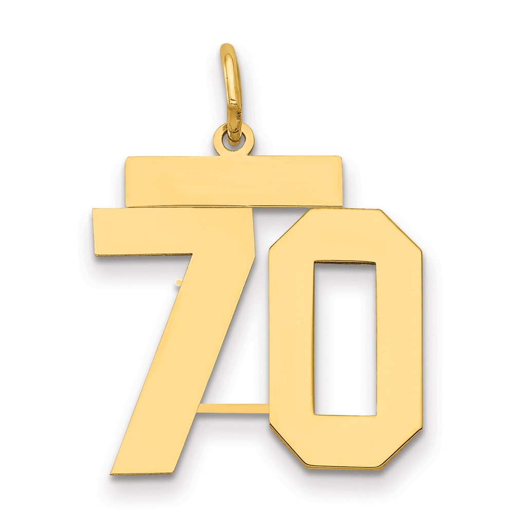 14k Medium Polished Number 70 Charm QLM70 - Walmart.com