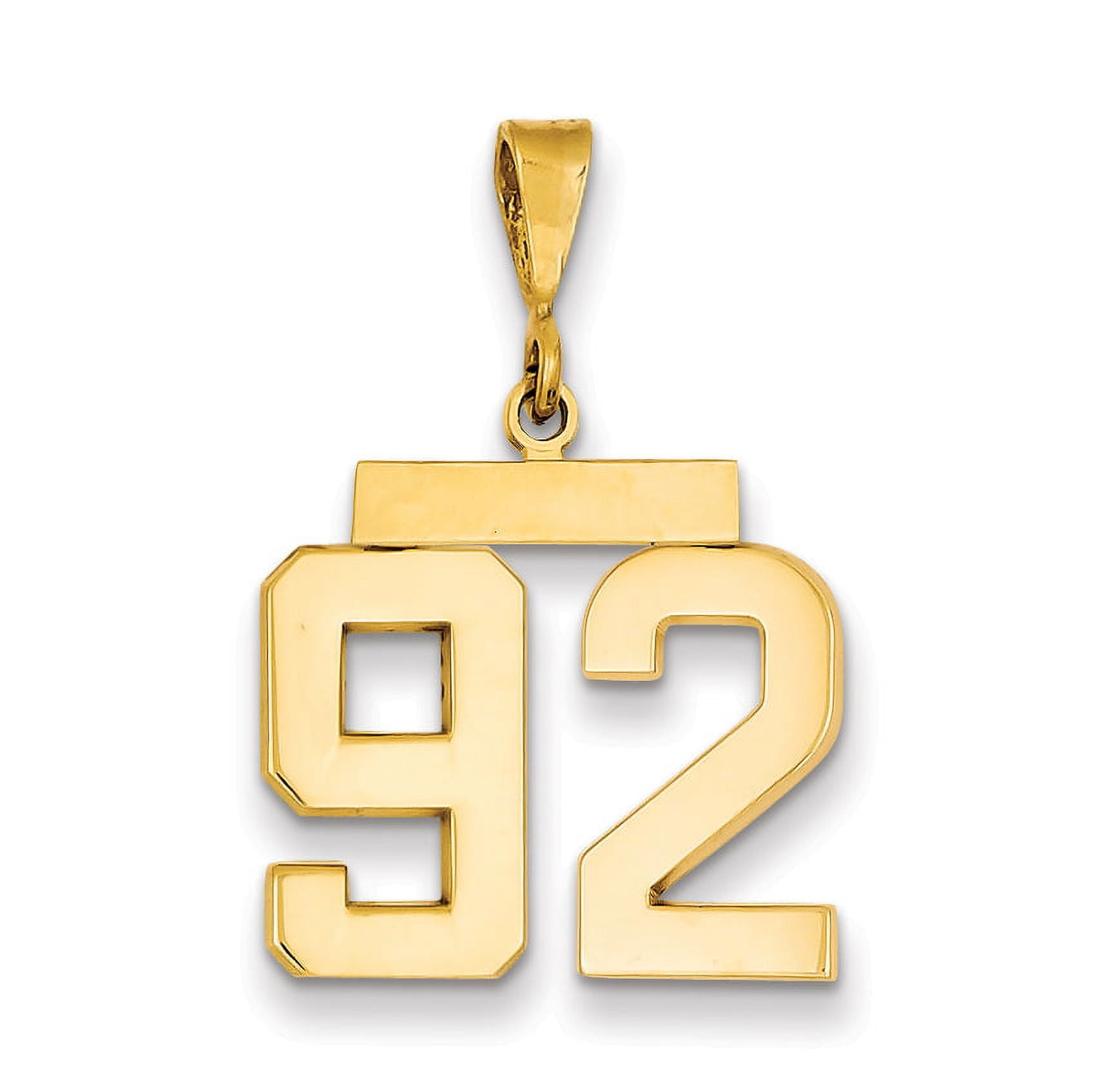 14k Medium Polished Number 92 Charm MP92 - Walmart.com