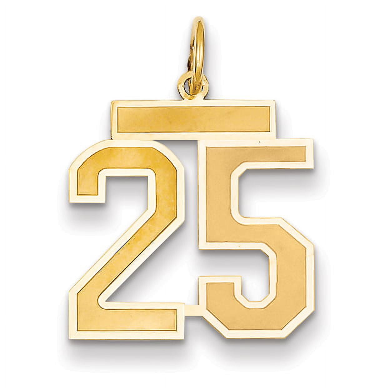 14k Medium Satin Number 25 Charm LSM25 - Walmart.com
