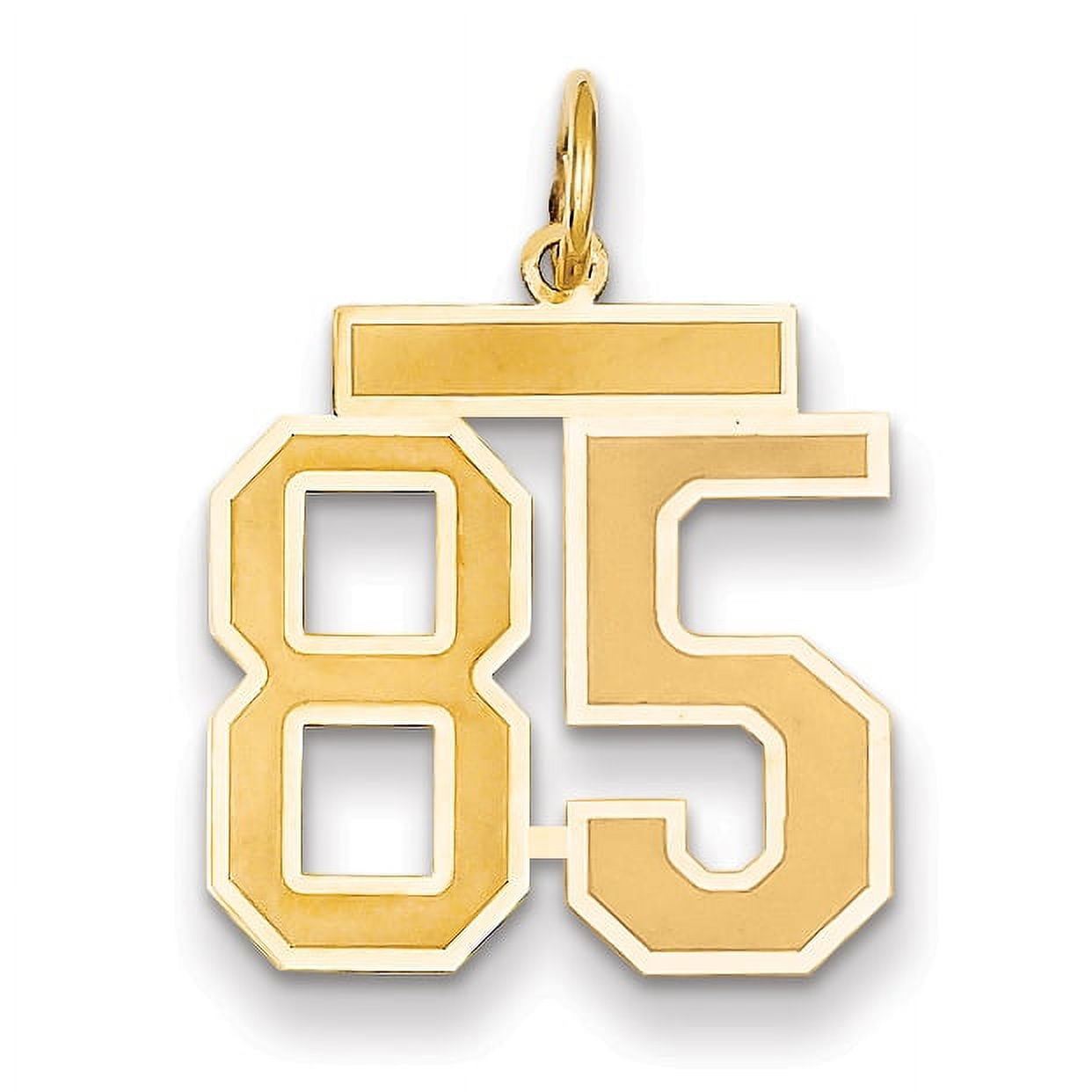 14k Yellow Gold Satin Brush Finish Medium Size Number 85 Charm Pendant ...