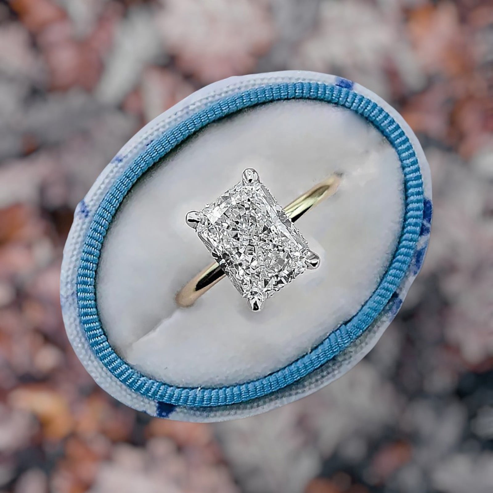14k Multi Tone Gold Diamond Ring IGI Certified Lab Grown Radiant 2.70 ...
