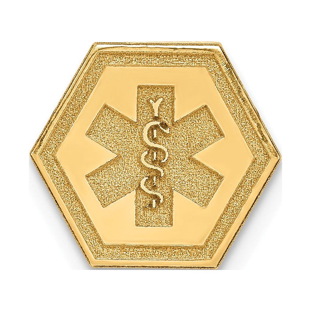 14k Non-enameled Attachable Medical Emblem Charm in 14k Yellow Gold ...
