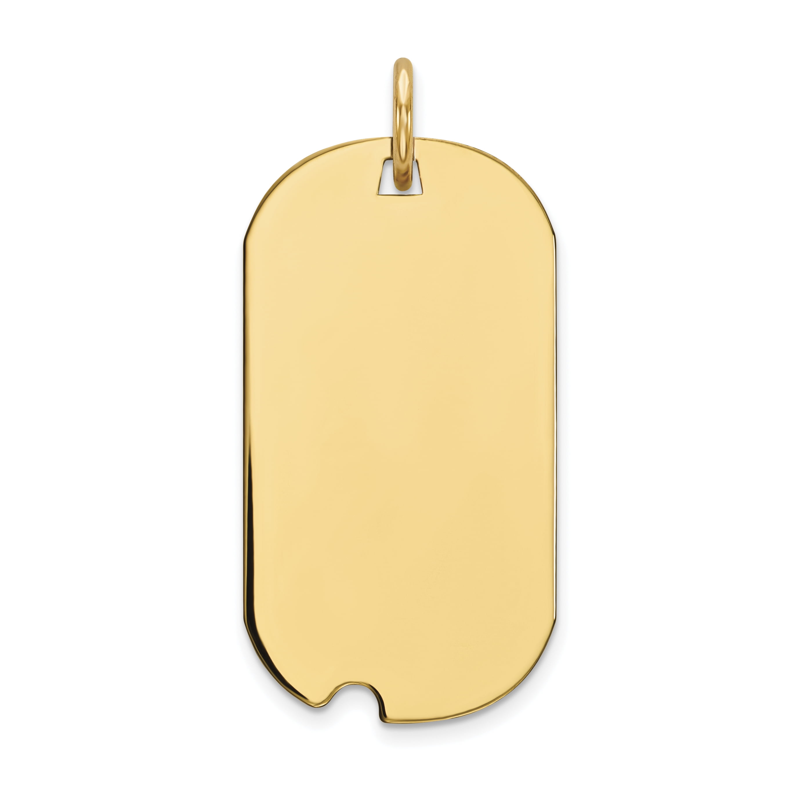 14k Plain .013 Gauge Engravable Dog Tag with Notch Disc Charm - Walmart.com
