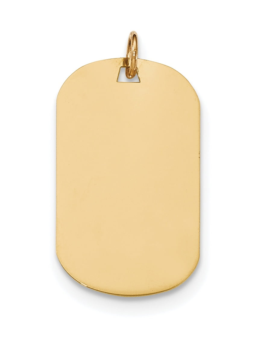 14k Plain .013 Gauge Engraveable Dog Tag Disc Charm - Walmart.com