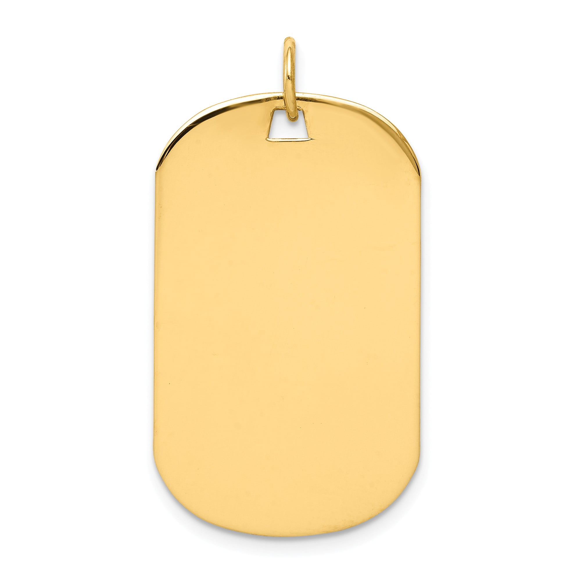 14k Plain .018 Gauge Engraveable Dog Tag Disc Charm in 14k Yellow Gold ...