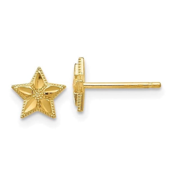 14k Polished & D/C Starfish Post Earrings - Walmart Business Supplies