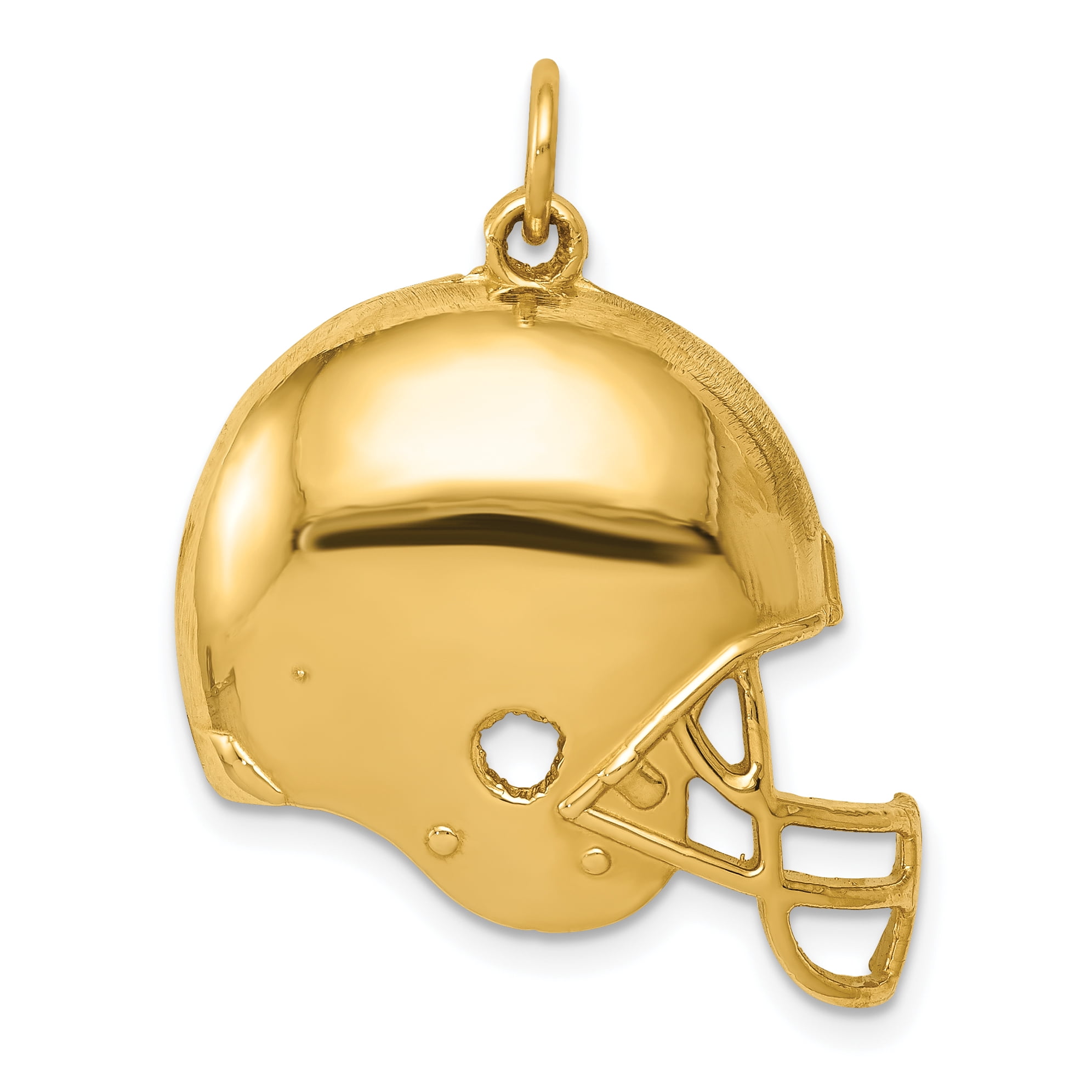 14k Yellow Gold Polished Football Helmet Pendant Charm - Walmart.com
