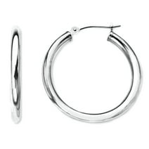 Wellingsale Ladies 14k White Gold Polished 2mm Onyx Huggies Hoop ...