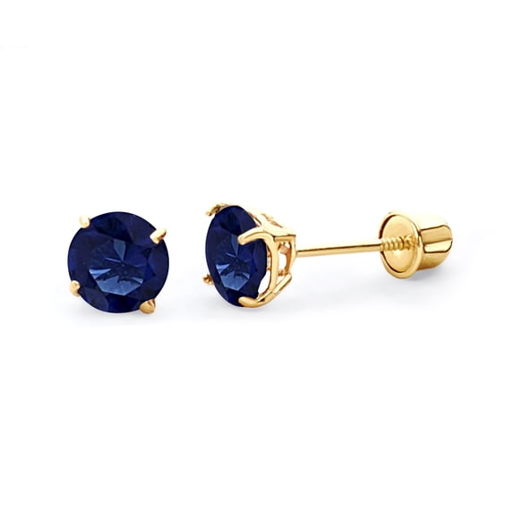 14k REAL Yellow Gold 5mm Round September Birthstone Color Solitaire ...