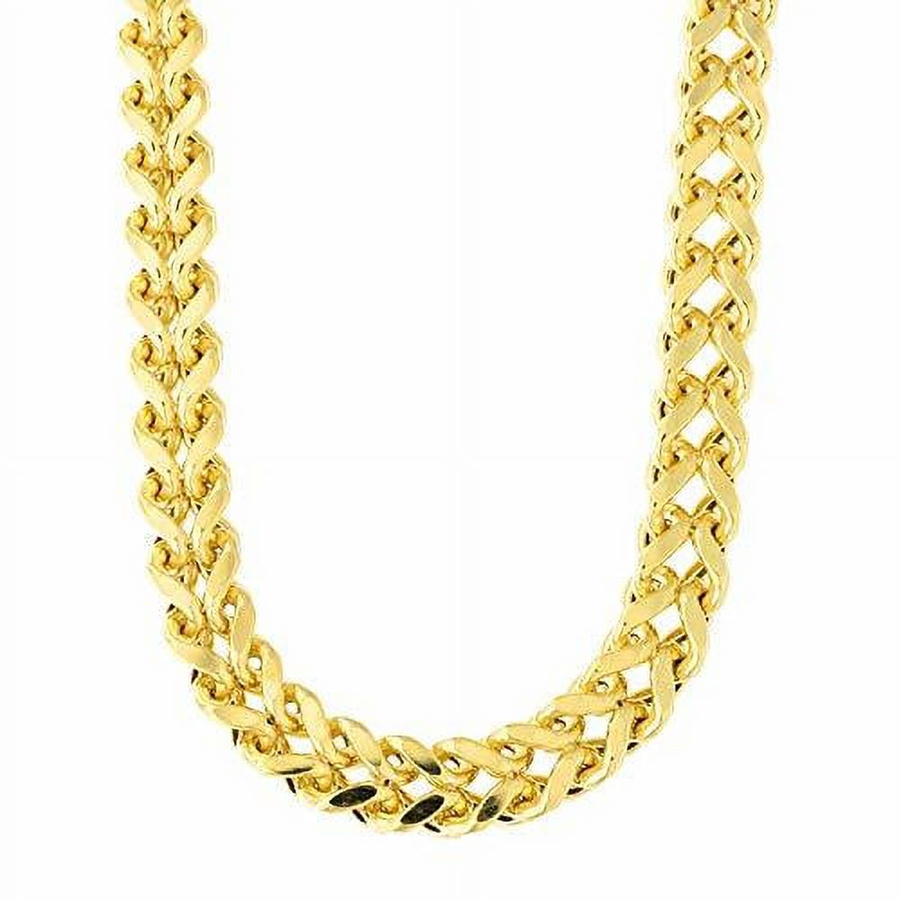 14k REAL Yellow Gold 6.4mm Shiny Diamond-Cut Square Franco Chain ...