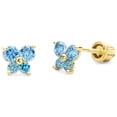 14k REAL Yellow Gold Butterfly Stud Earrings with Screw Back - Walmart.com
