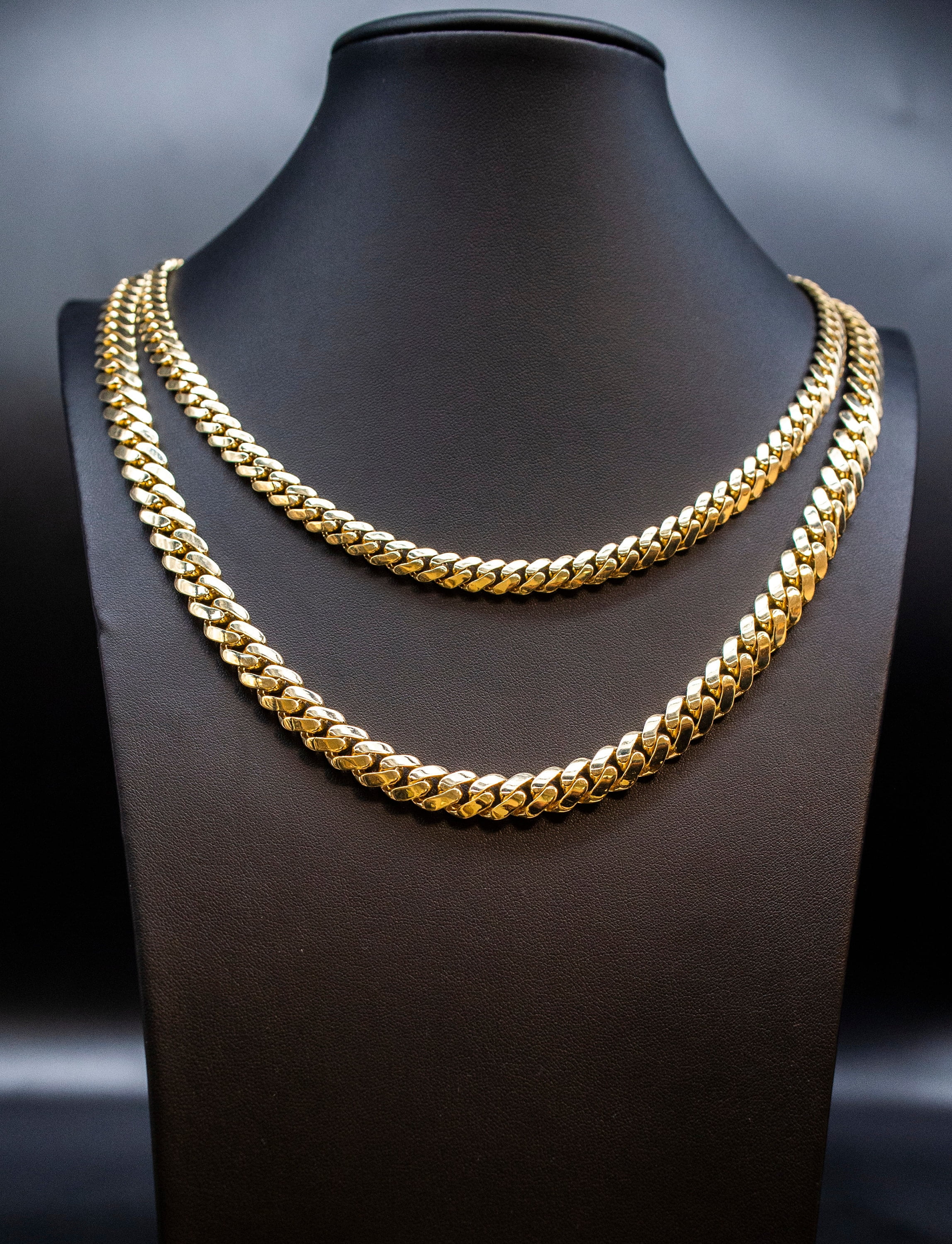14k Real Gold Miami Cuban Link Chain with Box Lock Necklace, 8 mm and ...
