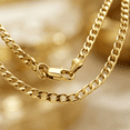 14k Real Solid Yellow Gold Cuban Curb Link 3mm Chain Necklace (26 ...