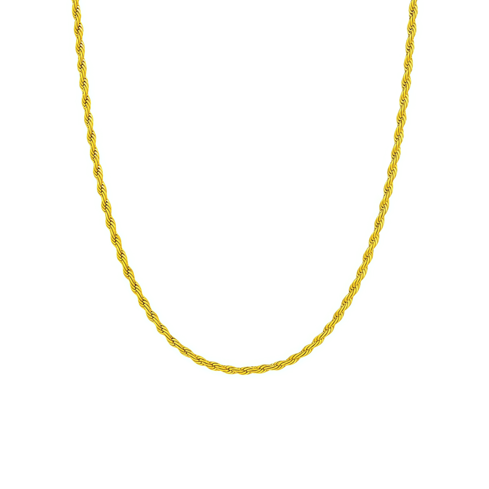 14k Real Solid Yellow Gold Rope Chain Necklace ( 2mm, 18 inch ...
