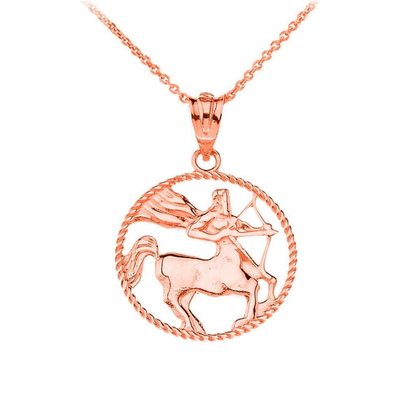 14k Rose 12 Astrological Zodiac Signs Rope Pendant / Necklace ...