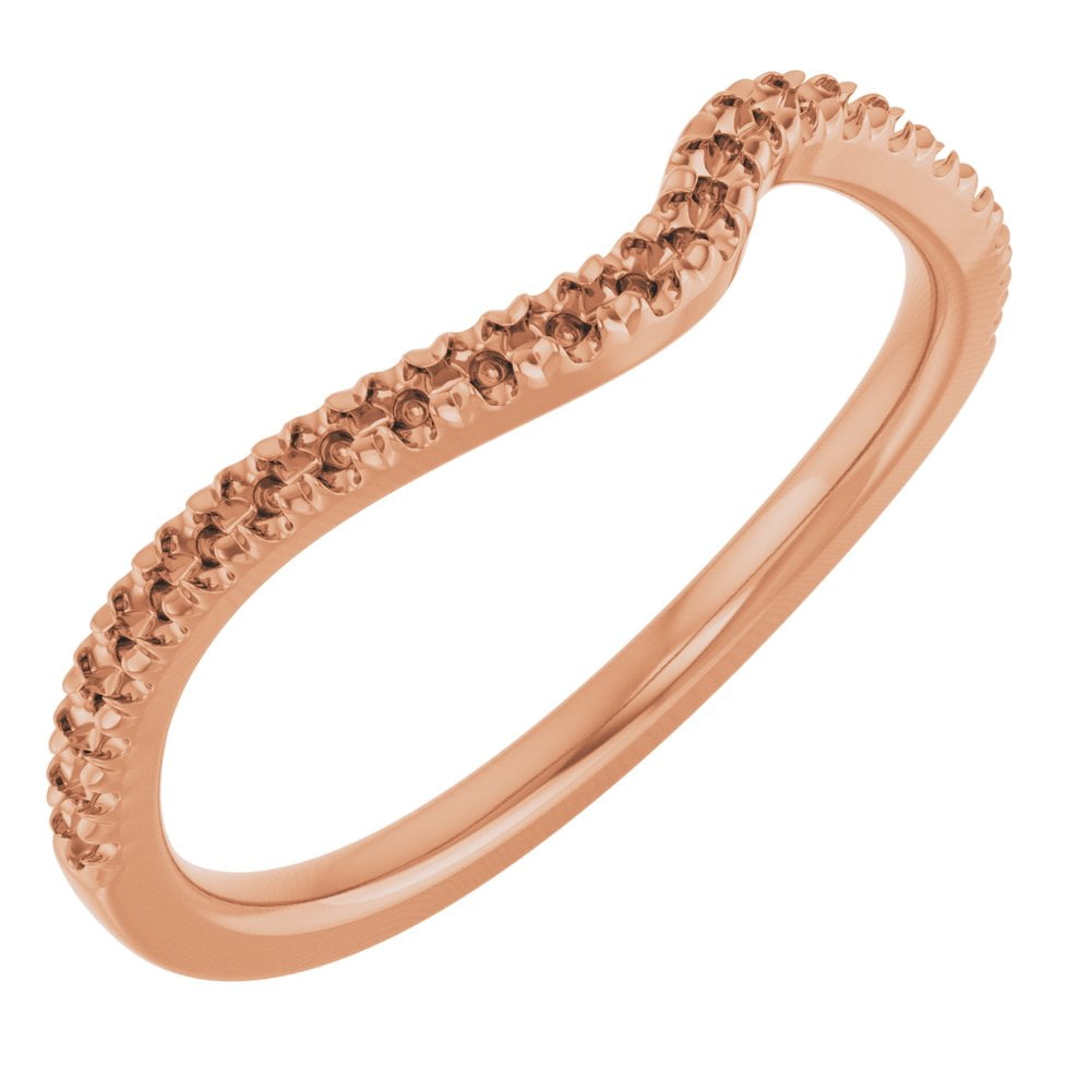 14k Rose Gold 1.3mm Round Matching Bypass Bridal Wedding Engagement ...