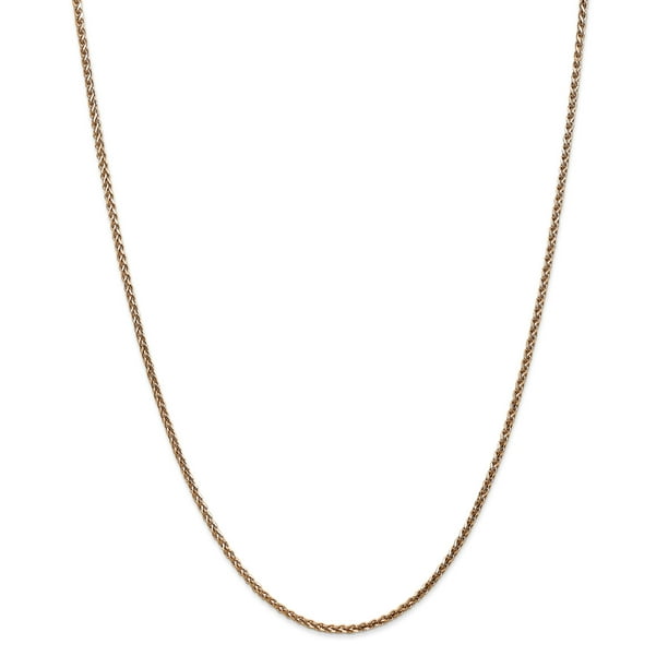 14k Rose Gold 16 Inch 2.1mm Spiga Lobster Clasp Chain Necklace Pendant Charm Wheat Spiga wheat Fine Jewelry For Women Gifts For Her Walmart Business Supplies