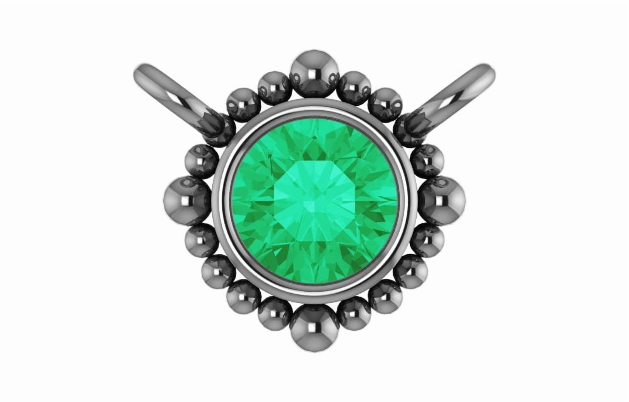 14k Rose Gold 3mm Emerald Cut Beaded Bezel-Set Solitaire Necklace ...