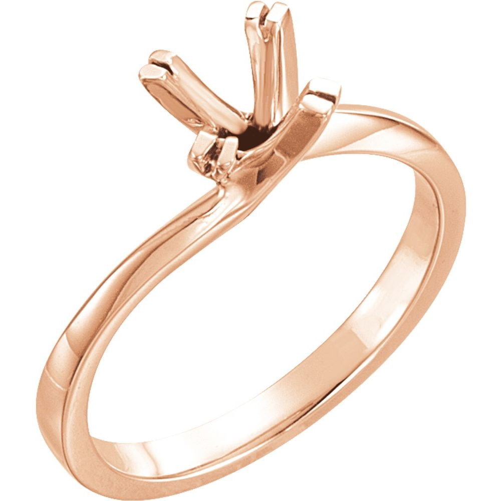 14k Rose Gold 4.8mm Round Shape Bridal Wedding Engagement Anniversary ...