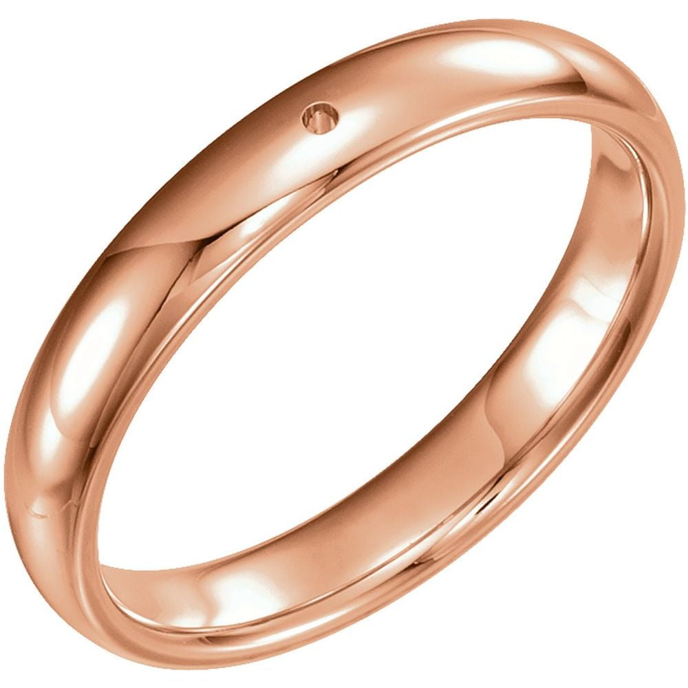 14k Rose Gold 4mm Gypsy-Set Bridal Wedding Engagement Anniversary Band ...