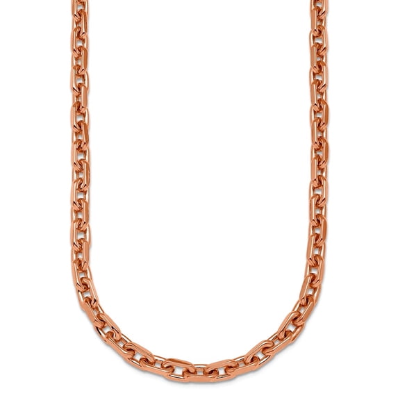 14k Rose Gold 5mm Solid Oval Link Bracelet 8.5 Inch Link Bracelet for ...