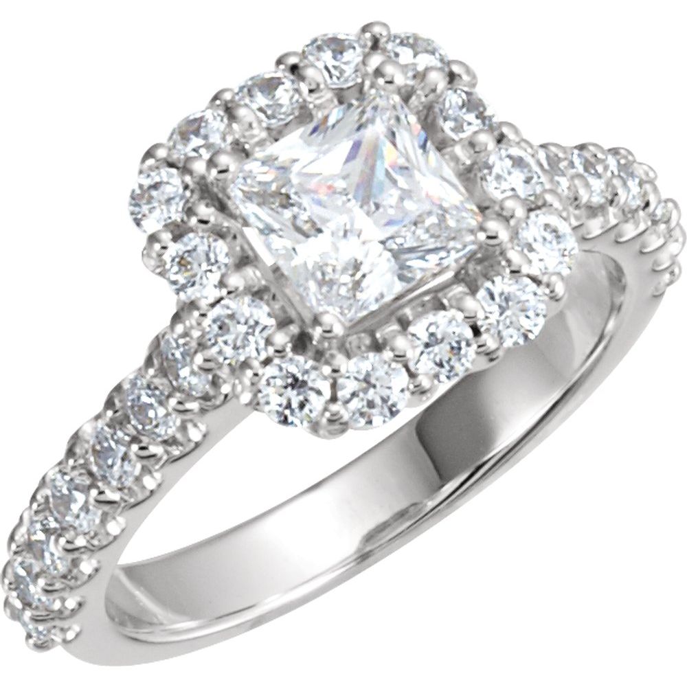 14k Rose Gold 5mm Square Shape Bridal Wedding Engagement Anniversary ...