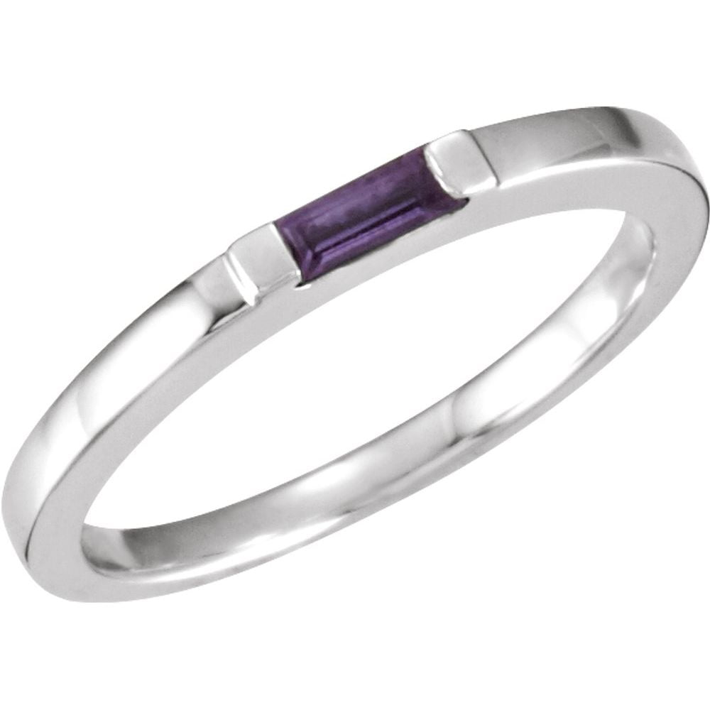 14k Rose Gold 5x2mm Straight Baguette Shape Stackable Fashion Ring Fine ...