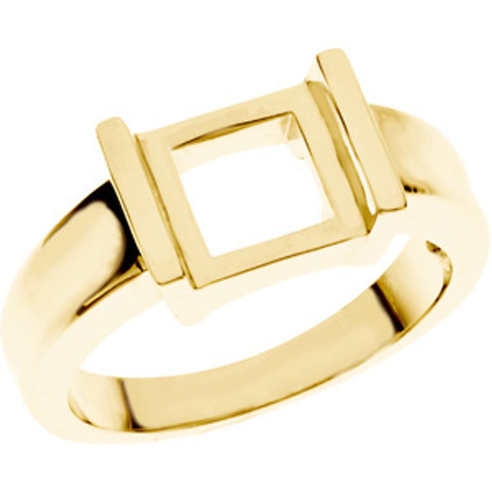 14k Rose Gold 8mm Princess Square Shape Solitaire Ring Fine Jewelry For ...