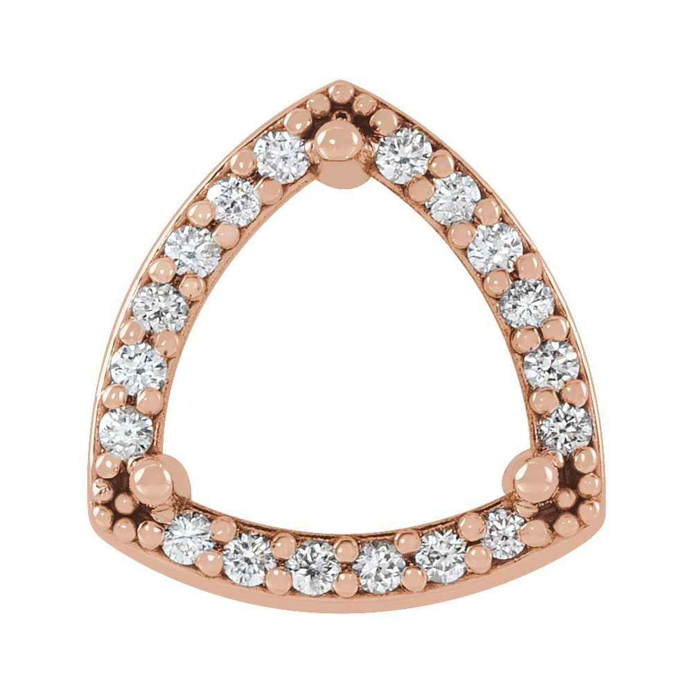 14k Rose Gold 8x8x8mm Trillion Triangle Shape Diamond Semi-Set Basket ...