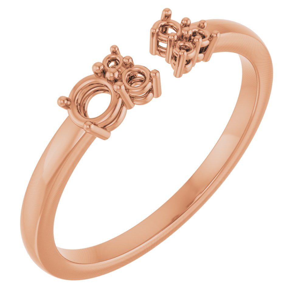 14k Rose Gold Accented Negative Space Fashion Ring Fine Jewelry For ...