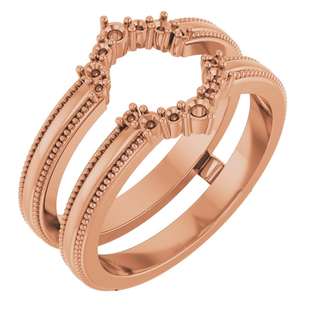 14k Rose Gold Bridal Wedding Engagement Anniversary Band Ring Enhancer ...