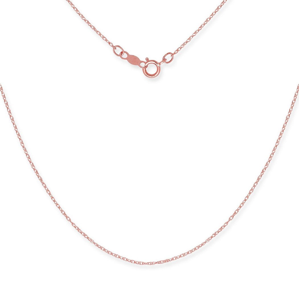14k Rose Gold Teen Carded Rope Chain Necklace (13 Inch Or 15 Inch ...