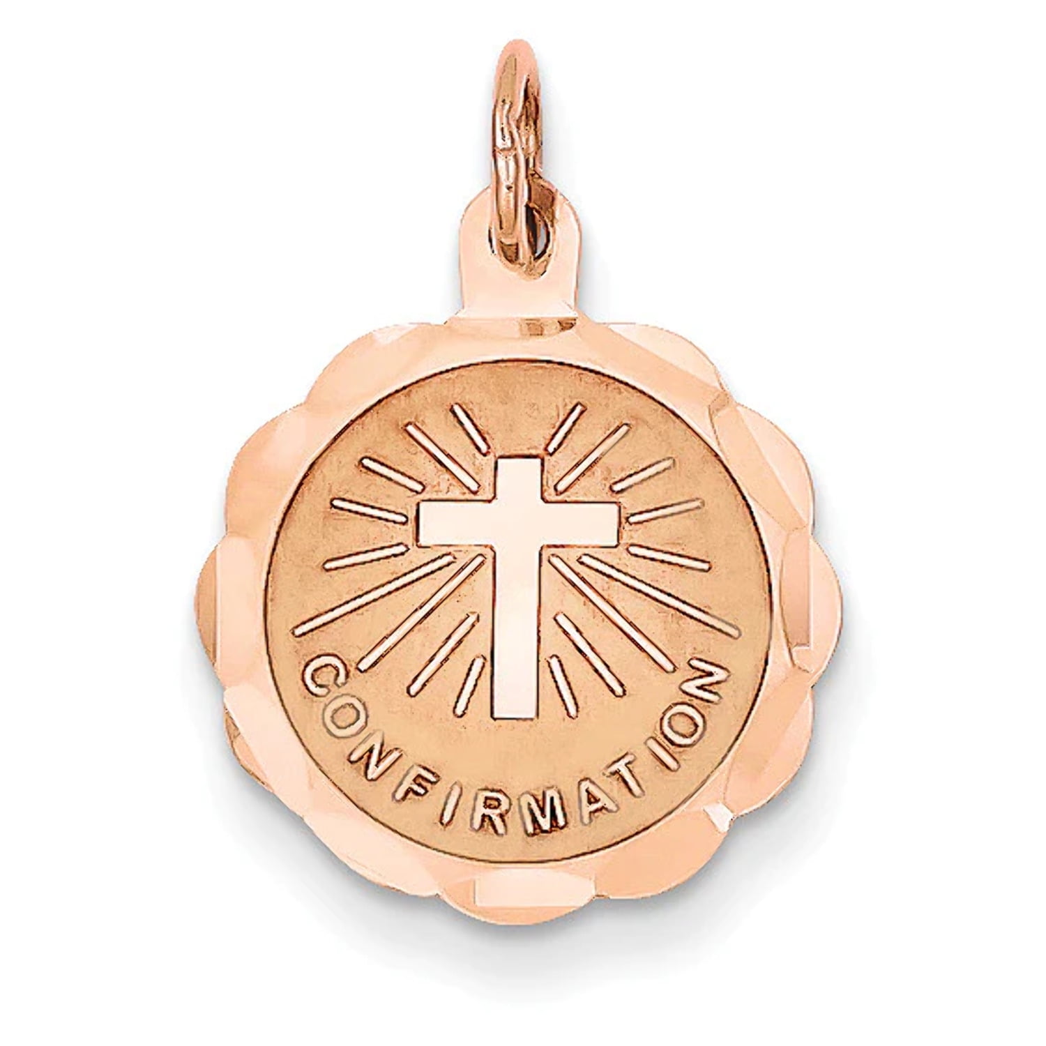 14k Rose Gold Confirmation Disc Charm XAC891 - Walmart.com