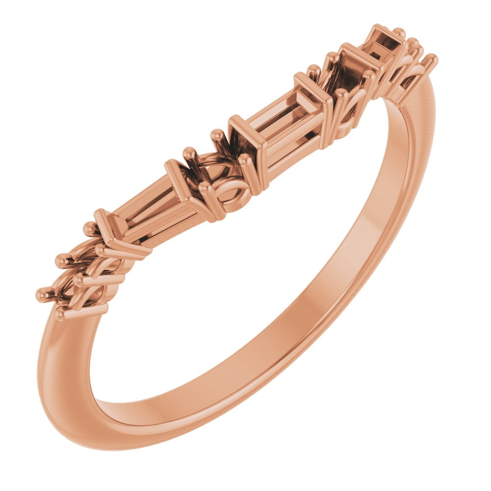 14k Rose Gold Contour Bridal Wedding Engagement Anniversary Band Ring ...