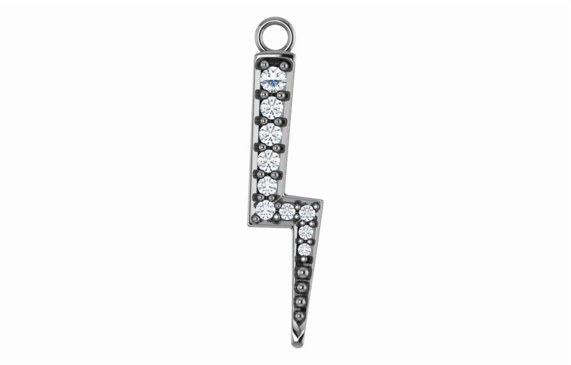 14k Rose Gold Diamond Lightning Bolt Dangle Link Finished Finding ...