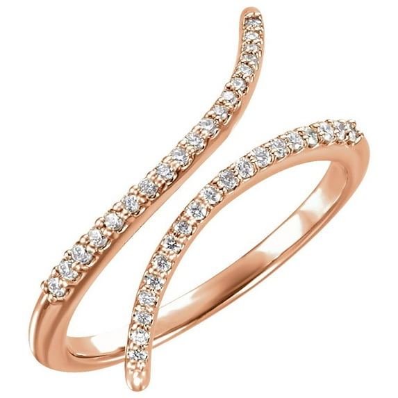 14k Rose Gold Diamond Negative Space Bypass Fashoin Ring Fine Jewelry ...