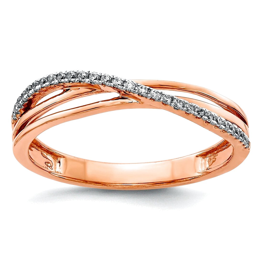 14k Rose Gold Diamond Ring Size 7 Ring for Women - .12 dwt - Walmart.com