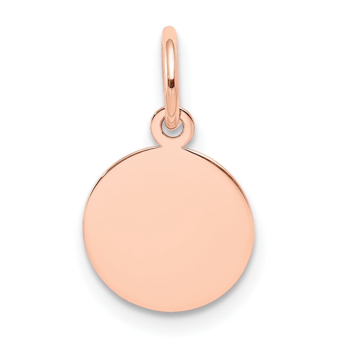 14k Rose Gold Plain .011 Gauge Circular Engraveable Disc Charm ...