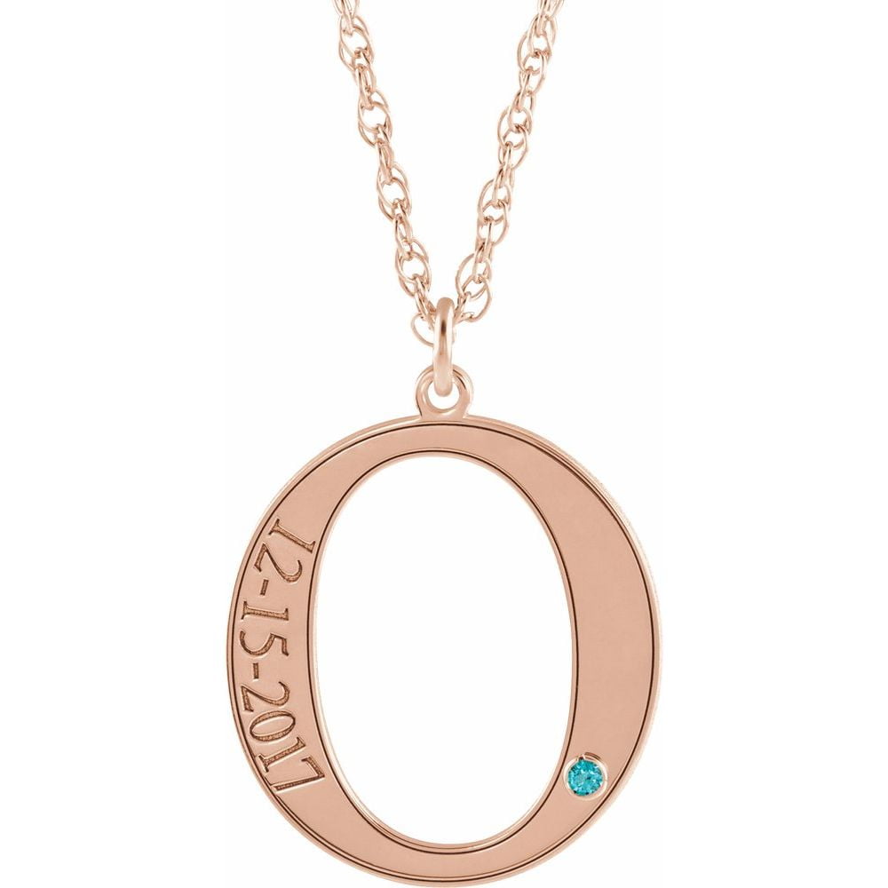 14k Rose Gold Round Shape Plated Sterling Silver Round Shape December ...