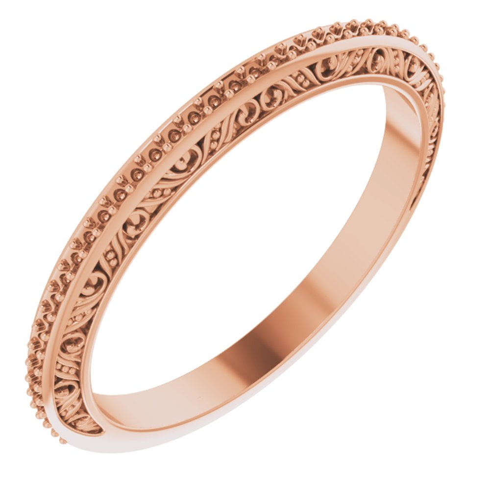 14k Rose Gold Sculptural-Inspired Matching Bridal Wedding Engagement ...