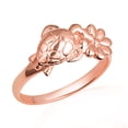 14k Rose Gold Sea Turtle Daisy Flower Nature Ring (Size 10) - Walmart.com