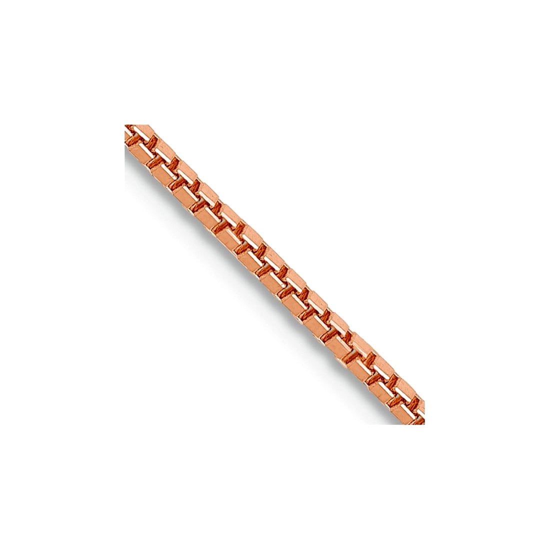 14k Rose Gold Solid 1mm Box Link Chain 20 Inch Lobster Claw Chain ...