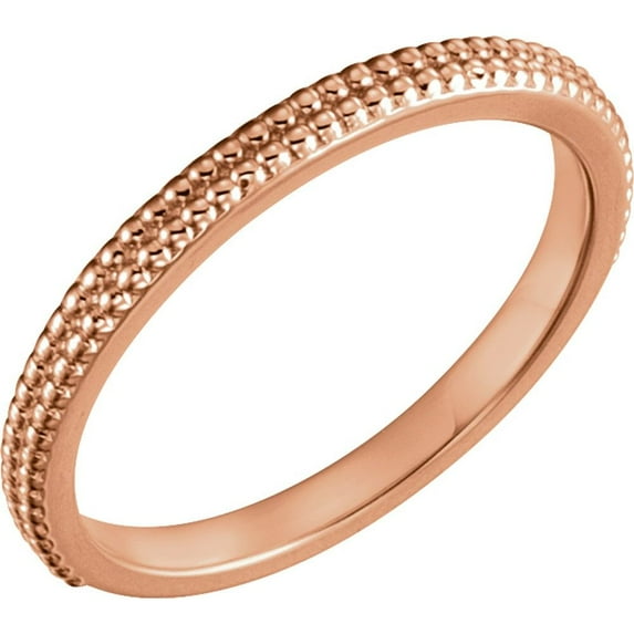 14k Rose Gold Stackable Bead Metal Fashion Ring Fine Jewelry For Women Gifts For Her, Size 7 ...
