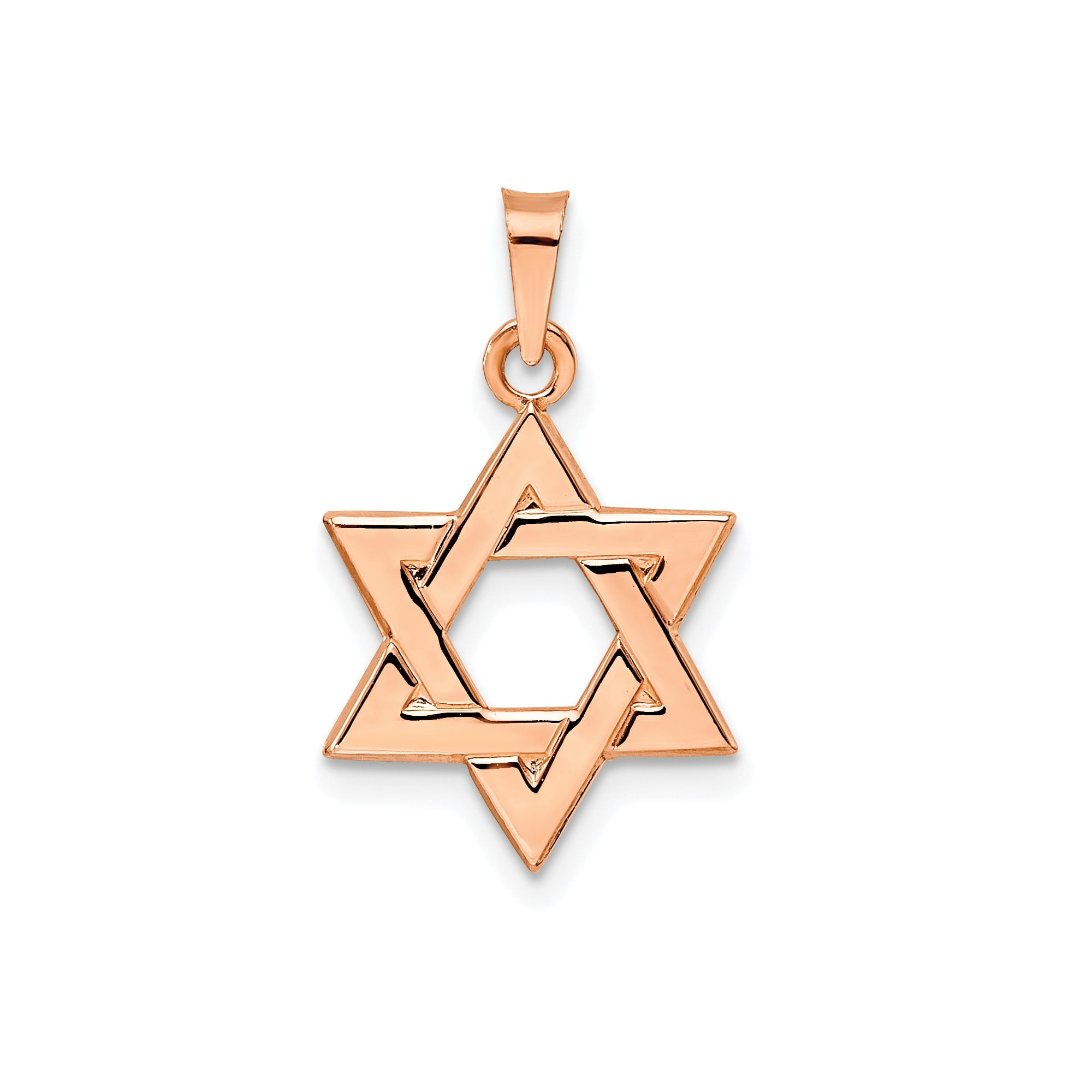 14k Rose Gold Star of David Pendant for Women or Unisex, Interlocking ...